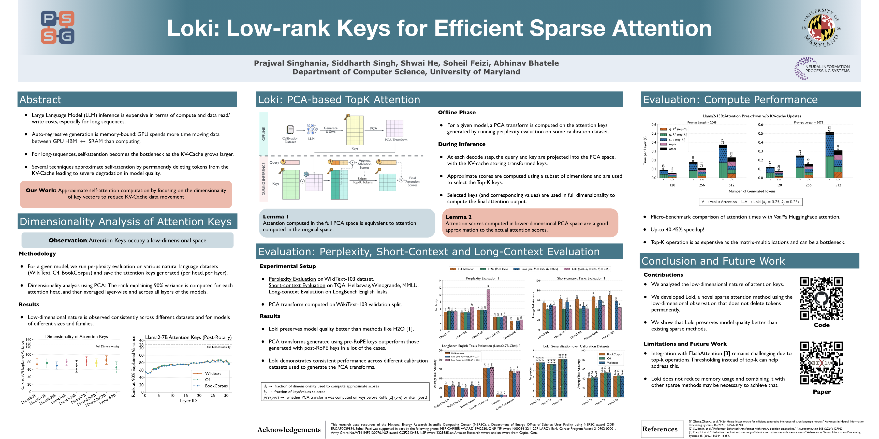 NeurIPS Poster Loki: Low-rank Keys for Efficient Sparse Attention